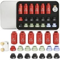 China Red Aluminum Clearance Gauge Set Alloy Caliber Conversion Bushing Set B.350&.17 Caliber Adapters for Easy Identification for sale