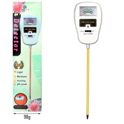 China 4-in-1 Soil Tester Soil Moisture Fertility Tester 90 Rotation Down Angle Design No Battery Requirements Soil Ph Meter for sale