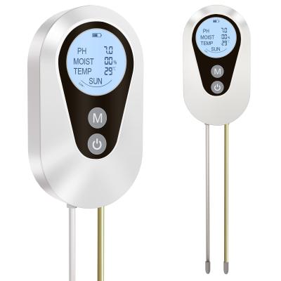 China Digital 4-in-1 Soil PH Moisture Temperature Sunlight Tester With Backlit LCD For Garden Agriculture for sale