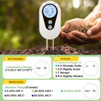 China Digital 4-in-1 Soil PH Moisture Temperature Sunlight Tester With Backlit LCD For Garden Agriculture for sale