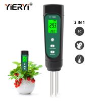 China Potted Gardening Agricultural Measuring Tool Conductivity 3 In 1 Soil Ec Meter Temperature Soil Moisture Meter Tester for sale