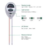 China 3 in 1 Soil PH Water Moisture Meter Acidity Humidity Sunlight Garden Plants Flowers Moist Tester Instrument Tool for sale