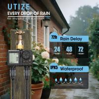 China Rechargeable Digital Irrigation Timer Heavy Duty Brass Connector Auto Sprinkler Controller With Manual Override for sale
