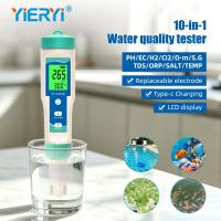 China YY-1010S 10-in-1 Water Quality Test Pen PH TDS EC Salinity ORP H2 S G Temperature Chlorine Resistivity for sale