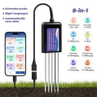China Upgraded USB‑C Connected Soil Tester with EC Temperature‑Humidity PH Fertility and N‑P‑K Data Storage Function for sale
