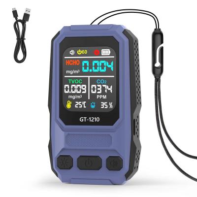 China 5‑in‑1 HCHO TVOC CO Temp Humidity Air Quality Gas Detector for sale