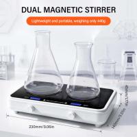 China Dual‑Position Magnetic Stirrer, Mini Lab Liquid & Pigment Mixer, 500‑1000ml Per Station, Adjustable Speed 600‑4000 RPM, Two‑Channel Laboratory Stirring Equipment for sale