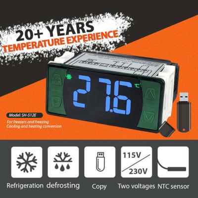China SH‑512E Refrigerator Temperature Controller, Cooling, Heating, Defrost & Fan Delay Start Freezer Thermostat for sale