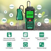 China YG-09s9 9-in-1 PH/BC/salinity/fertility/nitrogen, phosphorus, potassium/temperature/humidity handheld soil tester can store and view 12 sets of records for sale