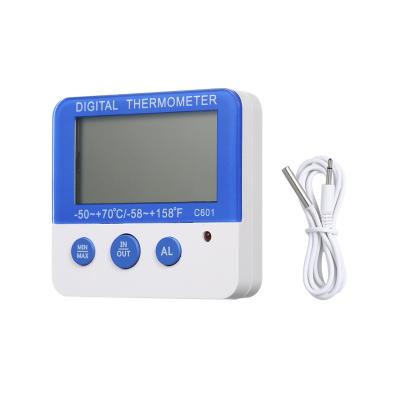 China C601 Mini Indoor Outdoor Thermo Hygrometer, High Low Temperature Alarm Thermometer, Refrigerator Temperature Monitor for sale