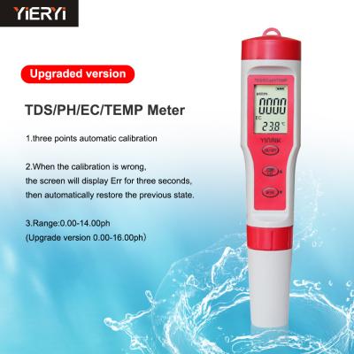 China LR44 Button Cell 4 In 1 19990ppm Aquarium TDS PH Meter for sale