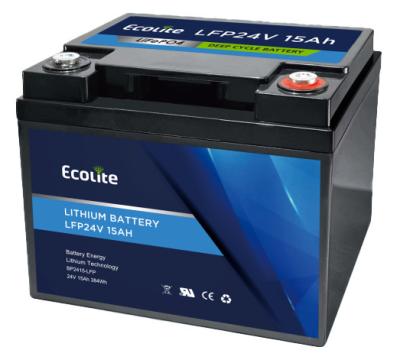 China BP2415-LFP Fast Charging AGV LiFePo4 Lithium Ion Battery 24v 15Ah Integrated BMS for sale