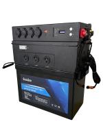 China Ecolite 12.8V 300Ah 3840Wh portable power Lithium Battery integrate 1200W inverter for sale