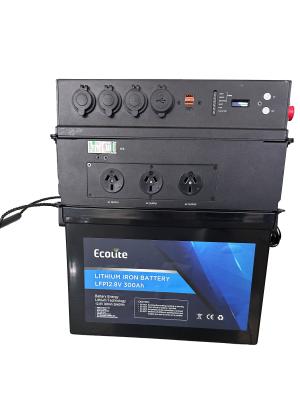 China Portable Power Station 12.8V 300Ah 3840Wh 1200W Inverter LiFePO4 RV Camping for sale