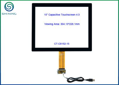 China 15 Inch GG Touch Panel / USB Capacitive Touch Screen With Glass Cover for sale