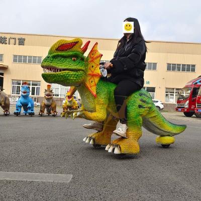 China Electric Coin Operated Animatronic Dinosaur Ride Scooter for Amusement Park for sale