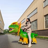 China Kiddie Animatronic Dinosaur Ride Coin / Remote Control Dinosaur Ride On for sale