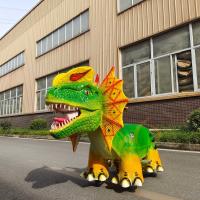 China Kiddie Animatronic Dinosaur Ride Coin / Remote Control Dinosaur Ride On for sale