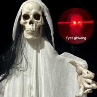 China Hanging Ghost Halloween Decorations Light Up Skeleton Decoration for sale