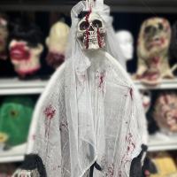China Outdoor Halloween Decorations Props Haunted House Animated Hanging Skeleton for sale