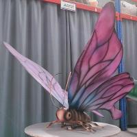 China Simulation Animated Butterfly Animatronic Insect Red Color for sale