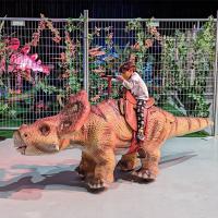 China Electric Walking Dinosaur Ride Animatronic Triceratops Dinosaurs Ride for Children for sale