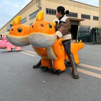 China Shopping Mall Electric Dinosaur Scooter Ride for Kids High Density Sponge Coin Operated Control Mode for sale