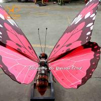 China Simulation Animated Butterfly Animatronic Insect Red Color for sale