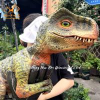 China Green T-rex Baby Dinosaur Hand Puppet for Stage Show and Garden for sale