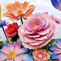 China Outdoor Waterproof Silk Flower Lantern For Holiday Decoration for sale