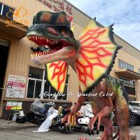 China Realistic Life Size Dilophosaurus Dinosaur Models for Exhibition and Show for sale