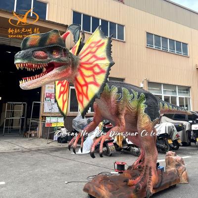 China Realistic Life Size Dilophosaurus Dinosaur Models for Exhibition and Show for sale