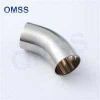 China Sanitary Stainless Steel Pipe Fitting SS316L SMS 45 Degree Weld End Elbow for sale