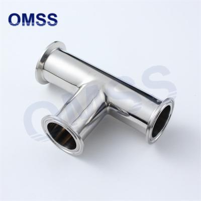 China Stainless Steel Sanitary Fittings 304 Stainless Steel Tee 7MP Pipe Clamp Tee for sale