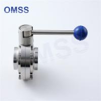 China Sanitary Butterfly Valve 3A SMS DIN Food Grade SS304/316L Weld Manual With Pull Handle for sale