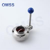 China Sanitary Butterfly Valve 3A SMS DIN Food Grade SS304/316L Weld Manual With Pull Handle for sale