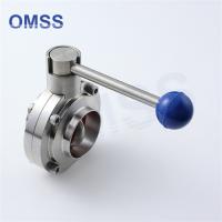 China Sanitary Butterfly Valve 3A SMS DIN Food Grade SS304/316L Weld Manual With Pull Handle for sale