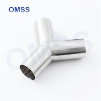 China Metric Sanitary Fittings 316l Food Grade Stainless Steel Pipe Fitting Y Type Tee Pipe Fitting for sale