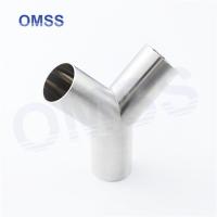 China Metric Sanitary Fittings 316l Food Grade Stainless Steel Pipe Fitting Y Type Tee Pipe Fitting for sale