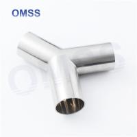 China Metric Sanitary Fittings 316l Food Grade Stainless Steel Pipe Fitting Y Type Tee Pipe Fitting for sale