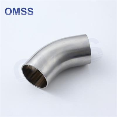 China SS304 Stainless Steel Butt Weld Sanitary Bend 90 Degree Elbow for sale