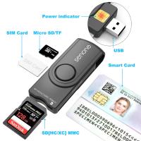 China WS-SCR310 USB Smart Card Reader with 640 kbps Speed and 100,000 Cycle Durability for SD, SIM, and Identity Cards for sale