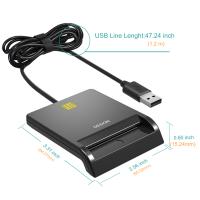 China USB Smart Card Reader with 12Mbps Speed, 100K Cycle Durability for 5V/3V/1.8V Cards for sale