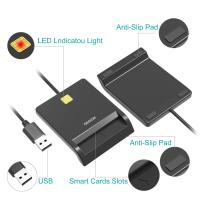 China USB Smart Card Reader with 12Mbps Speed, 100K Cycle Durability for 5V/3V/1.8V Cards for sale