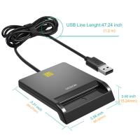 China Custom Square Card Reader Device with 12Mbps USB 2.0, 47.24-inch Cable & 100K Cycle Durability for sale