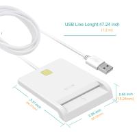 China White USB Universal Smart Card Reader with 1 Slot for ID SIM EMV CAC IC Cards - Plastic Construction for sale