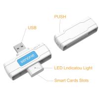 China USB Smart Card Reader with Magnetic Stripe - 12 Mbps Speed, 5 MHz Clock, FCC Certified WS-SCR306-RT for sale