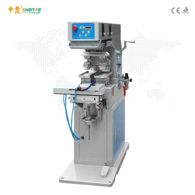 China AC220V 50Hz Two Color Semi Automatic Pad Printing Machine with Shuttle Plate - 18 pcs/min Output, 100x200mm Cliche for sale