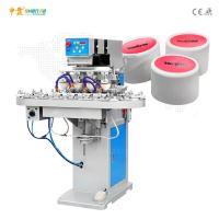 China SF-S4/C 4-Color Semi-Automatic Pad Printing Machine with Conveyor - 6000pcs/hr Output, 100×150mm Plate Size for sale