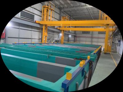 China Anodizing Line 1000T/Month Capacity Yellow Grane Simi-Automatic 30*80*10 Factory for sale